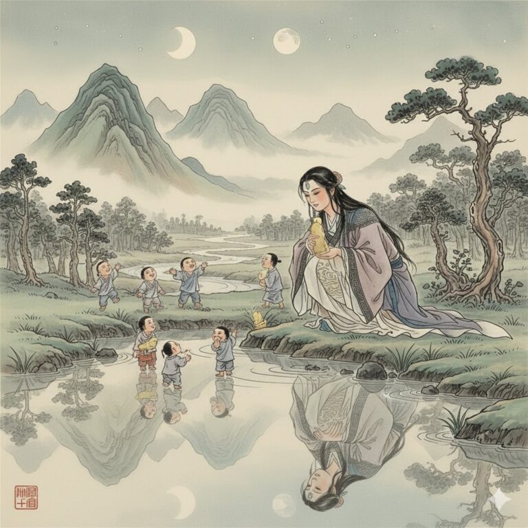 Nvwa Creates Humans from Clay 女娲捏土造人 – 中国神话传说/Chinese Folklore